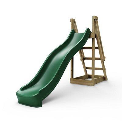 Rebo Free Standing Garden Wave Water Slide with Wooden Platform - 8ft ...