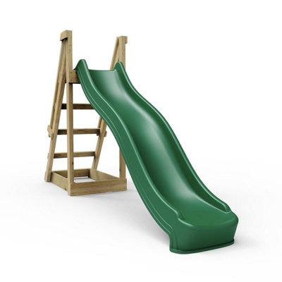Rebo Free Standing Garden Wave Water Slide with Wooden Platform - 8ft ...