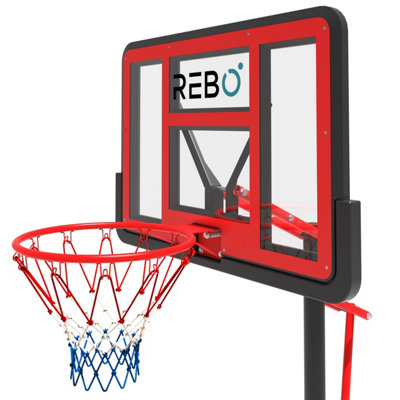 Rebo Freestanding Portable Basketball Hoop with Stand - Adjustable ...