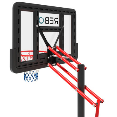 Rebo Freestanding Portable Basketball Hoop with Stand - Adjustable ...