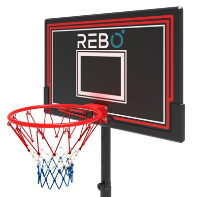 Rebo Freestanding Portable Basketball Hoop with Stand - Adjustable ...