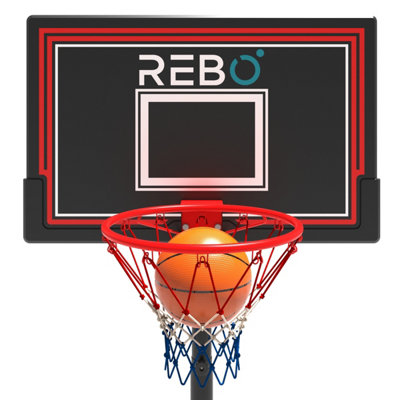 Rebo Freestanding Portable Basketball Hoop with Stand - Adjustable ...