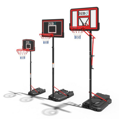 Rebo Freestanding Portable Basketball Hoop with Stand - Adjustable ...