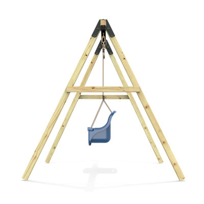 Rebo Glide Wooden Single Swing Set with Swing Seat - Dandelion (Navy ...
