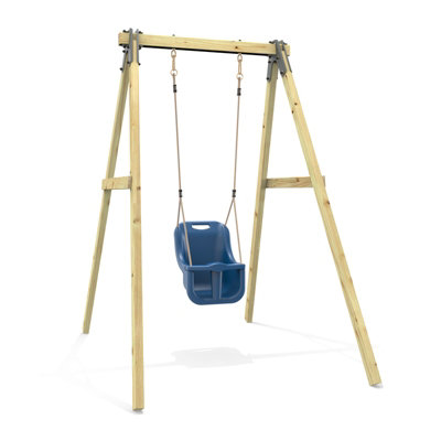 Rebo Glide Wooden Single Swing Set with Swing Seat - Dandelion (Navy ...
