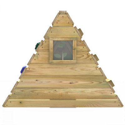 Rebo Mini Wooden Climbing Pyramid Adventure Playset and Den - Camo