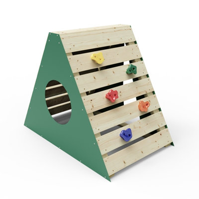 Rebo Mini Wooden Climbing Pyramid Adventure Playset - Green