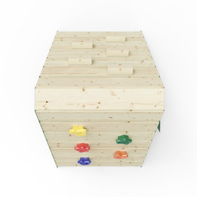 Rebo Mini Wooden Climbing Pyramid Adventure Playset - Green