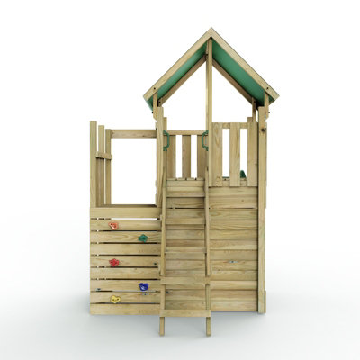 Rebo Modular Wooden Climbing Frame Adventure Playset - M11 Stepup Plus Den