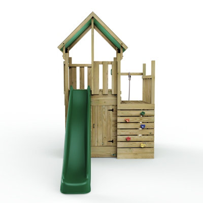 Rebo Modular Wooden Climbing Frame Adventure Playset - M8 plus Ramp