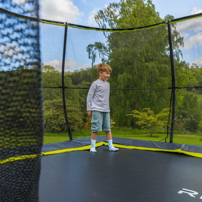 Rebo Rectangular Base Jump 2 Trampoline With Halo II Enclosure - 10x7ft