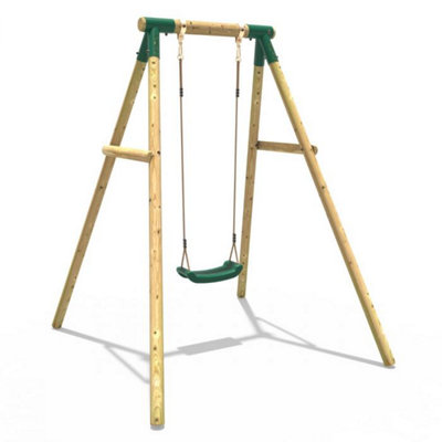 Rebo Wooden Garden Swing Set - Solar Green