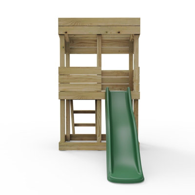 Rebo Wooden Lookout Tower Playhouse with 6ft Slide