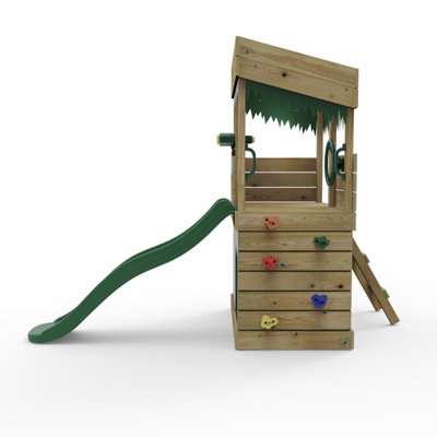 Rebo Wooden Lookout Tower Playhouse with 6ft Slide