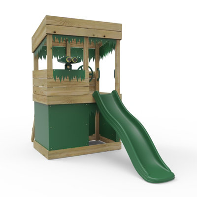 Rebo Wooden Lookout Tower Playhouse with 6ft Slide