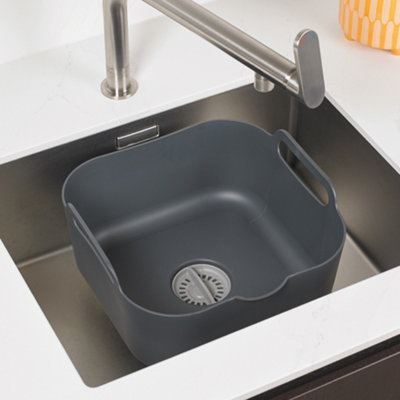 ReBorn Recycled Washing Up Bowl - Dark Grey Kitchen Dish Wash & Drain ...