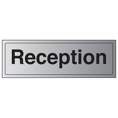 Reception - General Door & Wall Sign - Rigid Plastic - 300x100mm (x3)