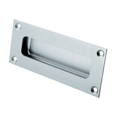 Recessed Sliding Door Flush Pull Handle 100 x 50mm Satin Anodised Aluminium