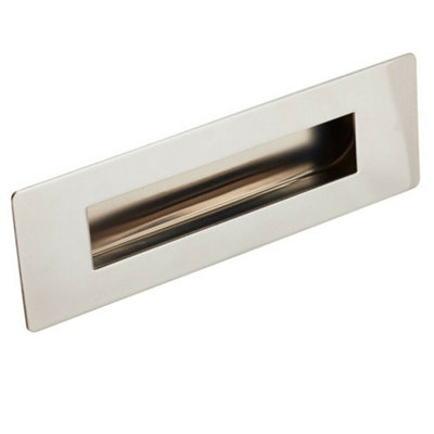 Recessed Sliding Door Flush Pull Handle 180 x 60mm Bright Stainless Steel