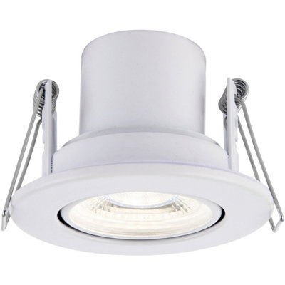 Recessed Tiltable Ceiling Downlight - Dimmable 8.5W Cool White LED ...
