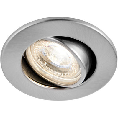 Recessed Tiltable Ceiling Downlight - Dimmable 8.5W Cool White LED ...