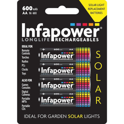 Rechargeable AA Ni-MH Batteries 600mAh - 4 Pack