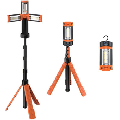 Rechargeable Cordless LED Work Light with Tripod Stand Emergency Light ...