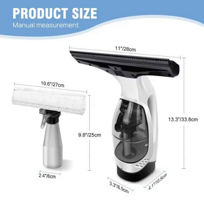 Rechargeable Cordless Window Vac with Squeegee & Water Tank