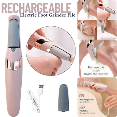 RECHARGEABLE ELECTRIC FOOT GRINDER FILE PEDICURE MACHINE TOOL DEAD SKIN ...