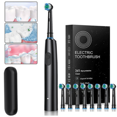 Rechargeable Electric Toothbrush With 4/8 Brush Heads 5 Modes Timer USB