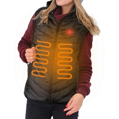 Rechargeable Heated Gilet with USB Powerbank - Thermal Body Warmer with ...
