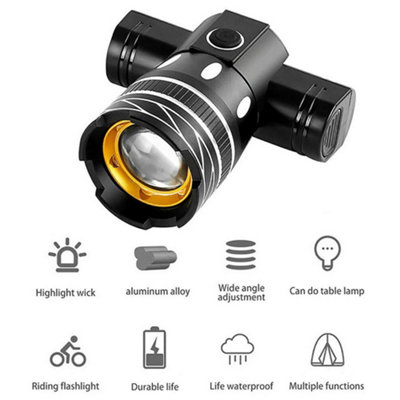 Rechargeable LED Mountain Bike Lights 50000LM Bicycle Torch Front &Rear ...