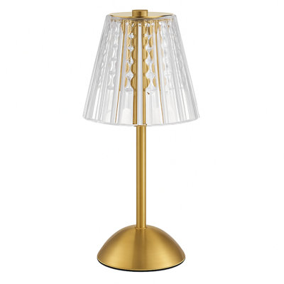 Rechargeable LED Table Lamp Polished Gold Finish Cordless Touch Desk ...
