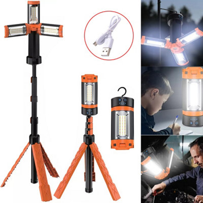 Rechargeable LED Work Light & Camping Lantern with Tripod Stand, 2500 ...