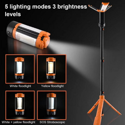 Rechargeable LED Work Light & Camping Lantern with Tripod Stand, 2500 ...