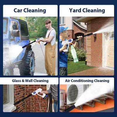 Rechargeable Portable Jet Washer, High-Pressure 6-in-1 Nozzle for Cars ...