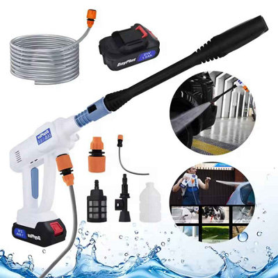 Rechargeable Portable Jet Washer, High-Pressure 6-in-1 Nozzle for Cars ...