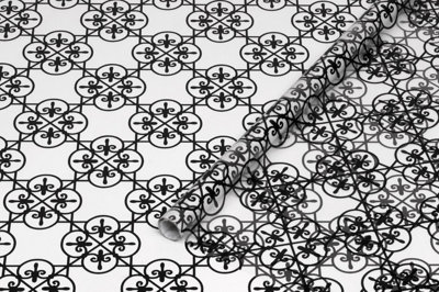 RECINTO STYLE BLACK WHITE STICKY BACK PLASTIC STATIC CLING 1.5M X 67.5CM