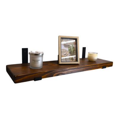 Reclaimed Wooden Rustic Bracket Bent Down Vintage Shelf D145mm Handmade ...