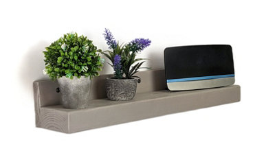 Reclaimed Wooden Shelf With Backboard 5" 125mm - Colour Antique Grey ...