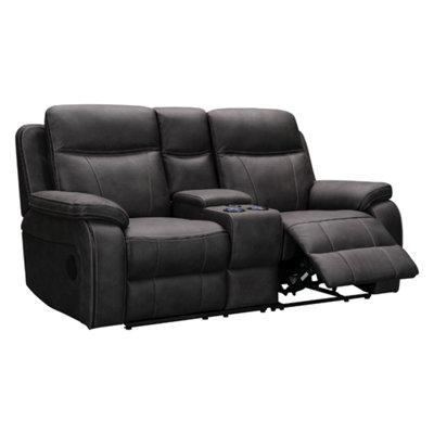 Reclining 3+2 Electric Sofa Set with Wireless Charger in Grey ...