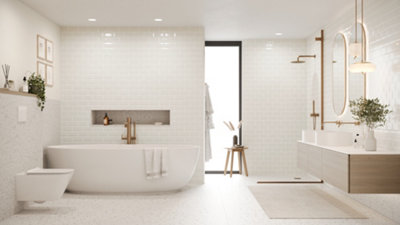 Reco Surfaces Bevel Metro Tile (150mm x 75mm) Light Grey Wall Panel ...