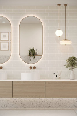 Reco Surfaces Bevel Metro Tile (150mm x 75mm) Light Grey Wall Panel ...