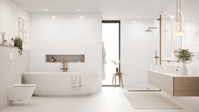 Reco Surfaces Flat Metro Tile (150mm x 75mm) White Wall Panel ...
