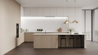 Reco Surfaces Flat Metro Tile (150mm x 75mm) White with Dark Grey Grout ...