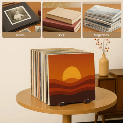 Record Storage Holder 50 Album Holder Display Stand Metal Rack for ...