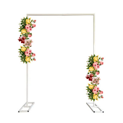 Rectangle Arch Stand Metal Backdrop Stand with Base Garden Arbors - 1 ...