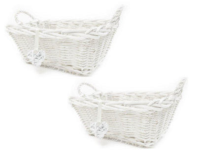 Rectangle Easter Egg Wicker Kitchen Storage Baskets Hamper Basket White ...