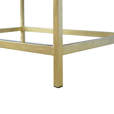 Rectangle Gold Coffee Table With Chestnut Finish
