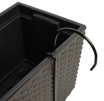 Rectangle Hanging Flowerpot Planter Fence Pot Basket Rattan Look ...